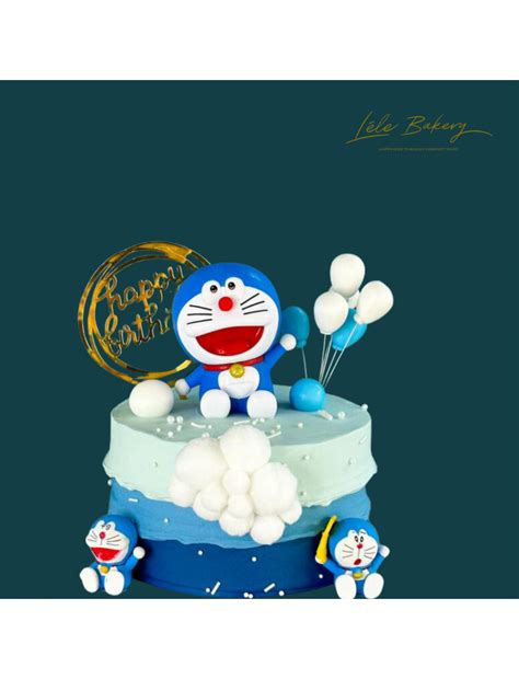 Ombre Blue Doraemon Cake Anime Themed Birthday Cakes Lele Bakery Singapore