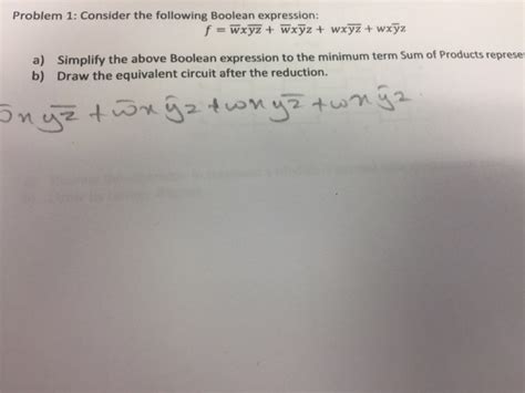 Solved Problem 1 Consider The Following Boolean Expression