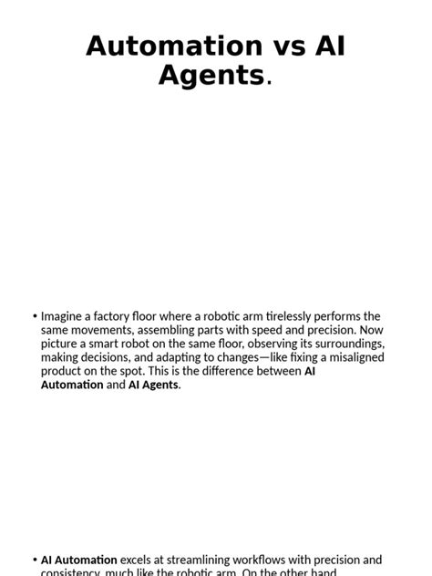 Ai Automation Vs Ai Agent Pdf Artificial Intelligence Intelligence Ai And Semantics
