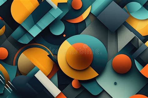Abstract Geometric Patterns A Composition Of Vibrant Geometric Shapes And Lines Stock