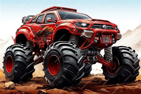 Premium Ai Image Large Metal Toy Car For Offloading Red Body And