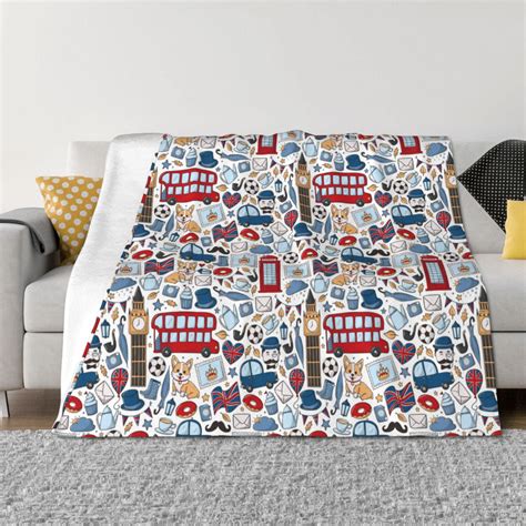 Uemuo London Symbols1 Printed Throw Blanket For Couch Fluffy Fuzzy