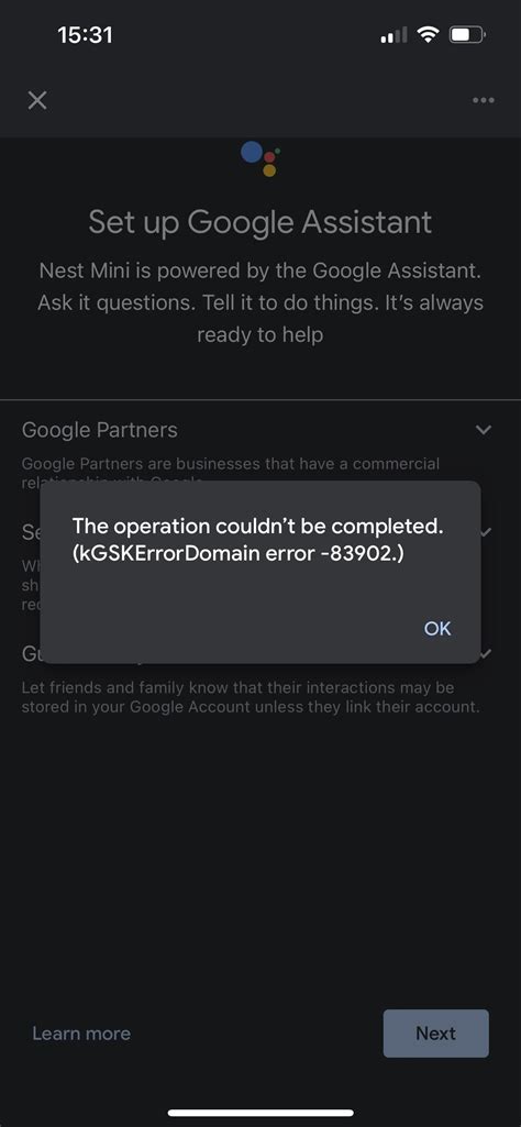 Nest Mini Error Rnest