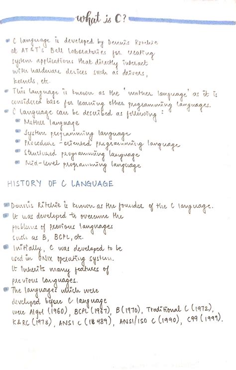 Kashish Mehta On Linkedin Sharing Handwritten Notes Clanguage