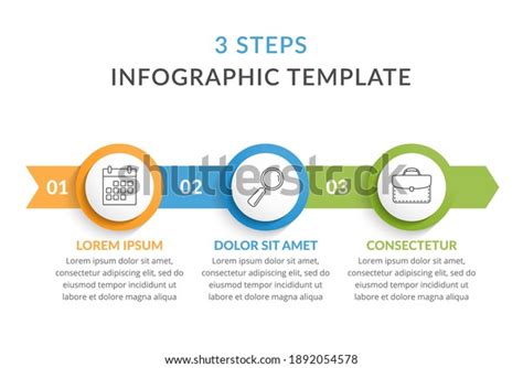 Infographic Template Arrows 3 Circles Icons Stock Vector Royalty Free