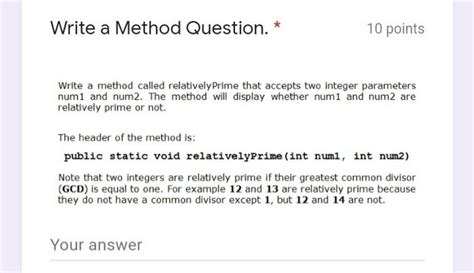 Solved Write A Method Question 10 Points Write A Method