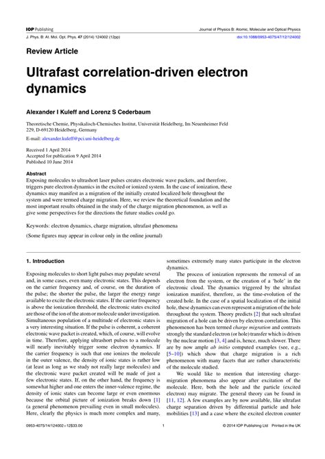 Ultrafast Correlation Driven Electron Dynamics Request Pdf