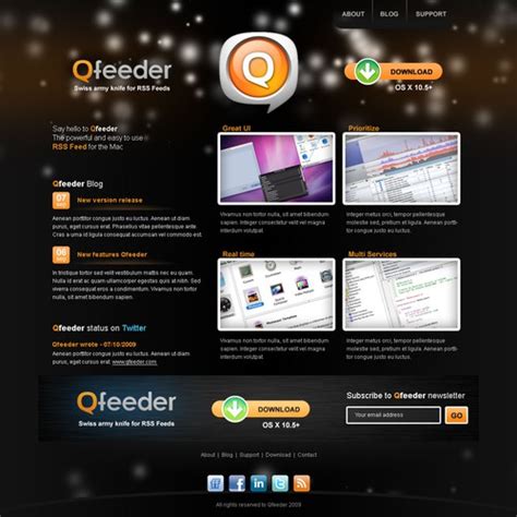 simple osx desktop app homepage web page design contest