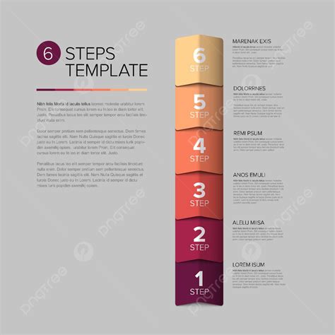 Vector Progress Six Steps Template Paper Progress Procedure Vector