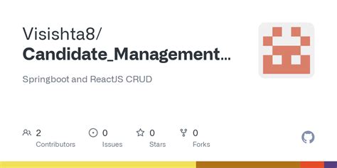 GitHub Visishta8 Candidate Management Solution Springboot And