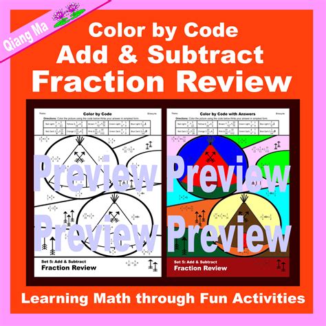 Thanksgiving Color By Code Fractions Add Subtract Multiply Divide