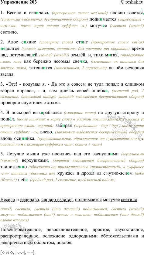 Решено Упр 203 ГДЗ Ладыженская Баранов 7 класс по русскому языку