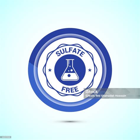 황산염 무료 아이콘 디자인 그림입니다 제품 보증을 위한 황산염 배지 라벨 없음 파란색 버튼 디자인 0에 대한 스톡 벡터 아트 및 기타 이미지 Istock