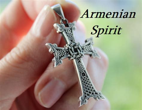 Armenian Cross Silver 925 Men Crosses With Celtic Pattern Cross