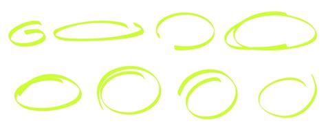 Premium Vector Marker Highlight Oval Frame Set Doodle Highlight Line