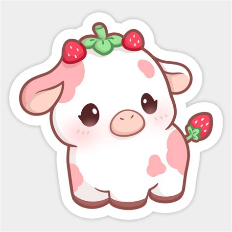 Strawberry Cow By Vera Phina Cow Drawing Cute Doodles Cute Animal
