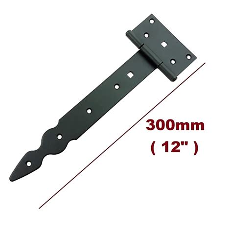 Pack Of 1 X 250 Mm T Hinge Black Steel Tee Hinges Weather Resistant