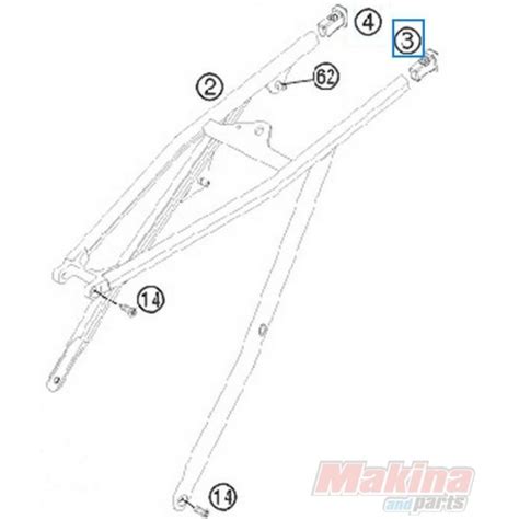 78003002010 Sub Frame Application Left Ktm Exc Sx 08 13