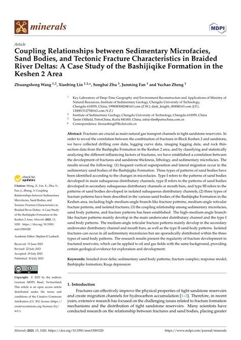 Pdf Coupling Relationships Between Sedimentary Microfacies Sand Bodies And Tectonic Fracture