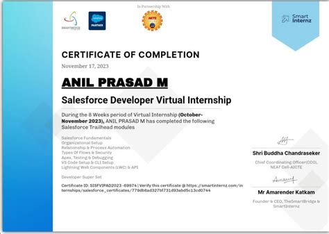 Anil Prasad M On Linkedin Connections Salesforce Salesforcedeveloper Intern2023 Tcsxplore