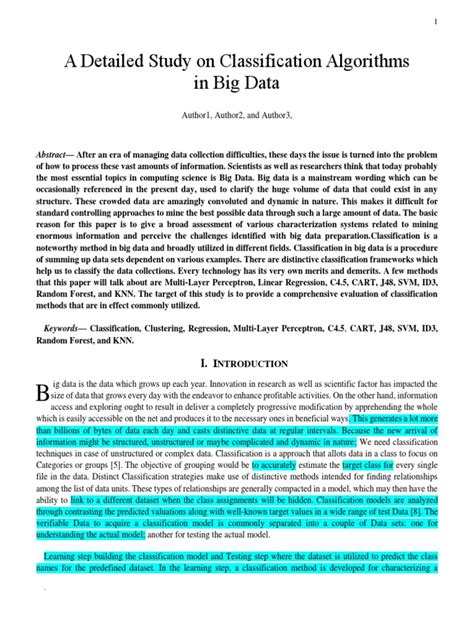 big data classification survey pdf statistical classification