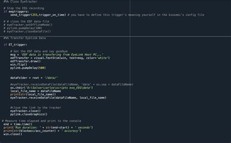 Eeg Eye Tracker Experiment Crashes Problem Saving Edf File Coding Psychopy