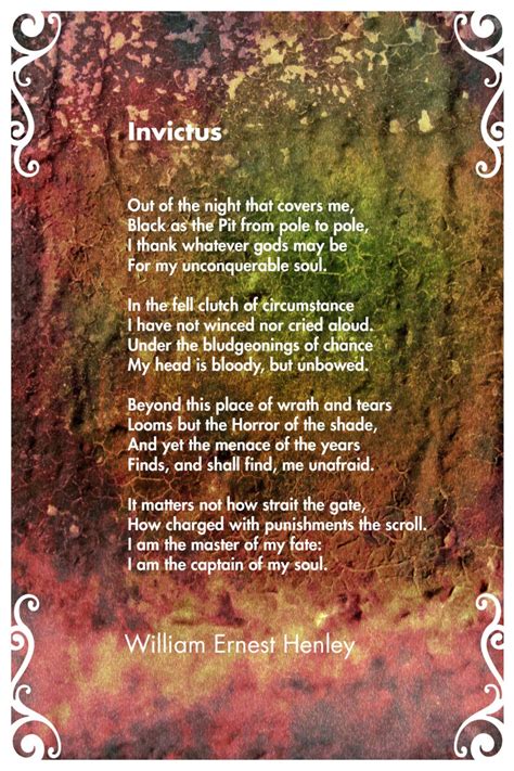 Invictus Poem William Ernest Henley Original Poster Art Etsy
