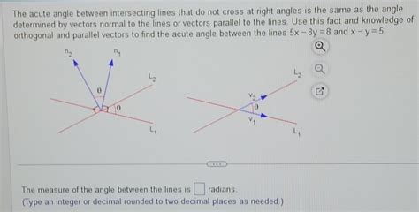 Solved The Acute Angle Between Intersecting Lines Th