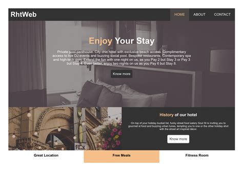 GitHub RhtWeb Hotel Web Hotel Website With Pure CSS FLOAT