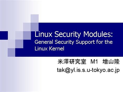 Linux Security Modules General Security Support For The