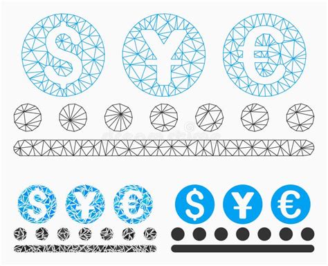 Money Conveyor Vector Mesh Carcass Model And Triangle Mosaic Icon Stock Vector Illustration Of