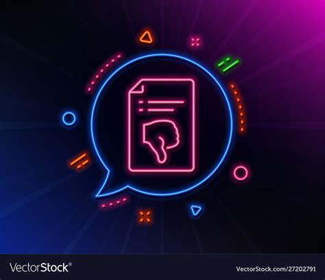 Reject File Line Icon Decline Document Sign Vector Image