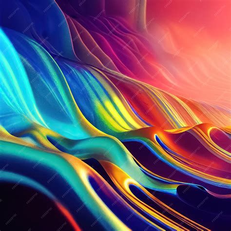 Premium Photo Multicolored Liquid Wavy Dynamic Fluid Abstract Background Undulating Relief 3d