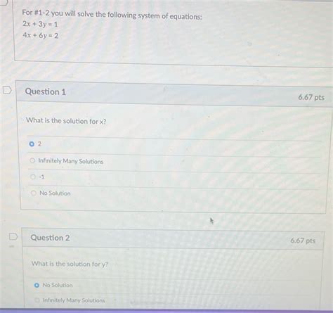Solved Solve For X Solve For Y For 1 2 You Will Solve The Following Course Hero