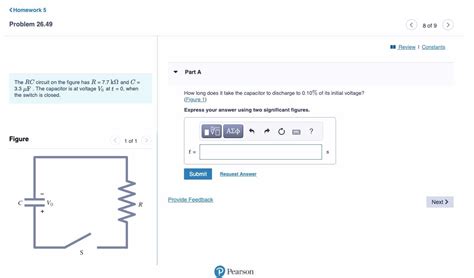 Solved The RC circuit on the figure has R kΩ and C Chegg
