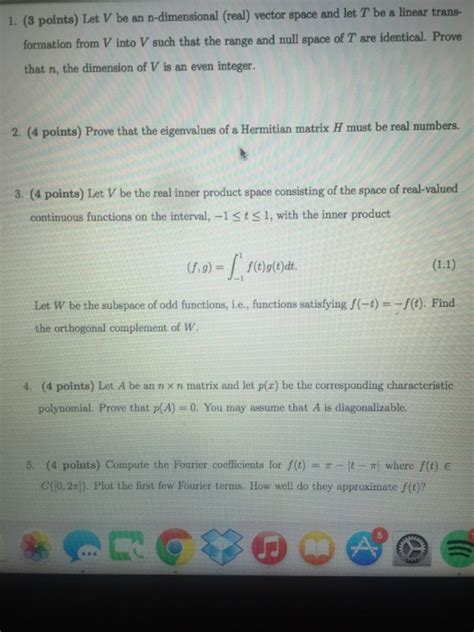 Solved Let V Be An N Dimensional Real Vector Space And Let