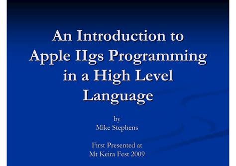 Apple Iigs Programming K Fest Ppt