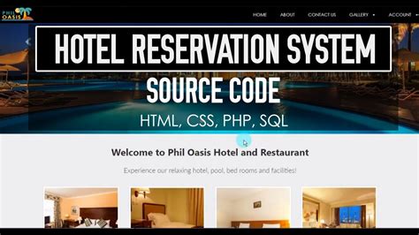 Hotel Reservation System Html Css Php Mysql Source Code Youtube