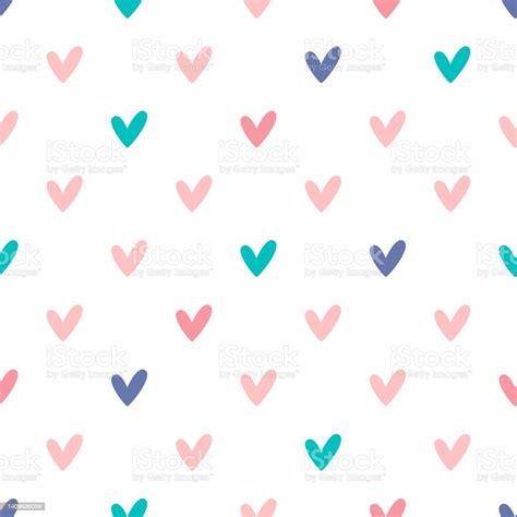 반복 하트와 간단한 원활한 패턴 로맨틱 한 프린트 귀여운 벡터 일러스트 0명에 대한 스톡 벡터 아트 및 기타 이미지 0명 귀여운 그래픽 프린트 Istock