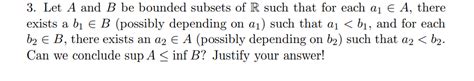 3 Let A And B Be Bounded Subsets Of R Such That For Chegg Com