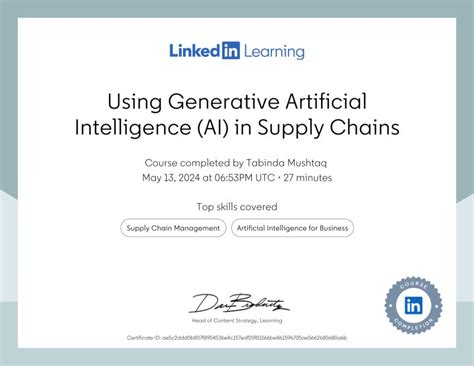 Course On Ai In Supply Chains By Daniel Stanton Tabinda M Posted On The Topic Linkedin