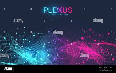 Abstract Scientific Background With Dynamic Particles Wave Flow Plexus Stream Background 3d
