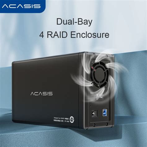 Acasis 2 5 3 5 นว Dual Bay ฮารดไดรฟภายนอก Enclosure Array Cabinet SATA Hard Disk Array