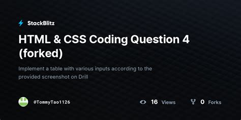 Html And Css Coding Question 4 Forked Stackblitz