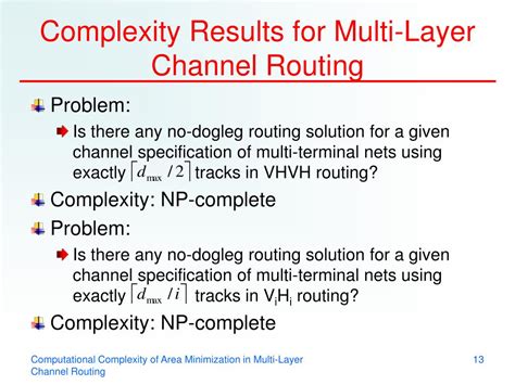 Ppt Computational Complexity Of Area Minimization In Multi Layer