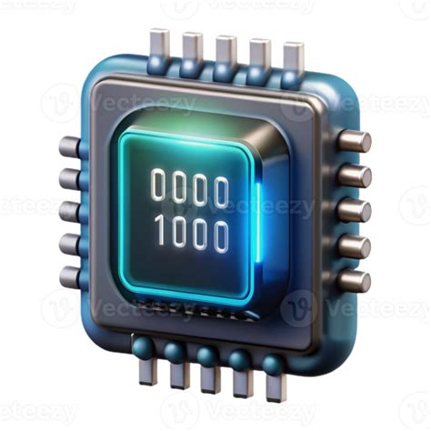 Vibrant Modern A Single Microchip Displaying Complex Binary Code