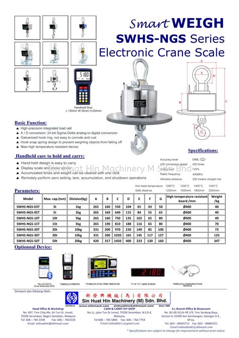 Smartweigh Swhs Ngs Series Electronic Crane Scale Industrial Hanging