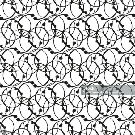 Abstract Vector Seamless Pattern Ornament Of Simple Geometric Shapes Illustration In Doodle