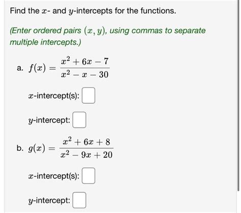 Solved 13 Find The X And Y Intercepts For The Functions