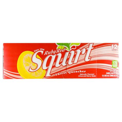12 Pack Squirt Ruby Red Citrus And Berry Soda Snack Attack